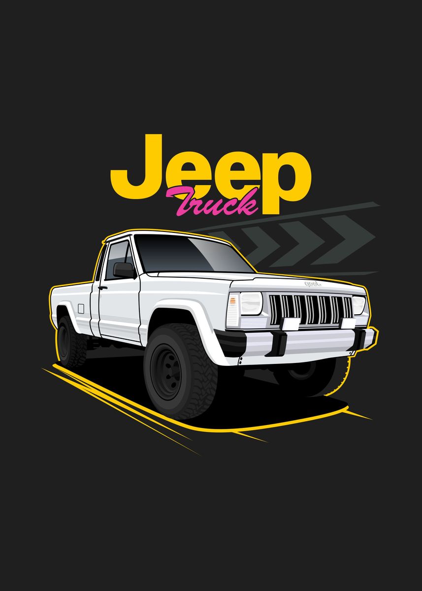 'American Truck Pick up' Poster, picture, metal print, paint by ...