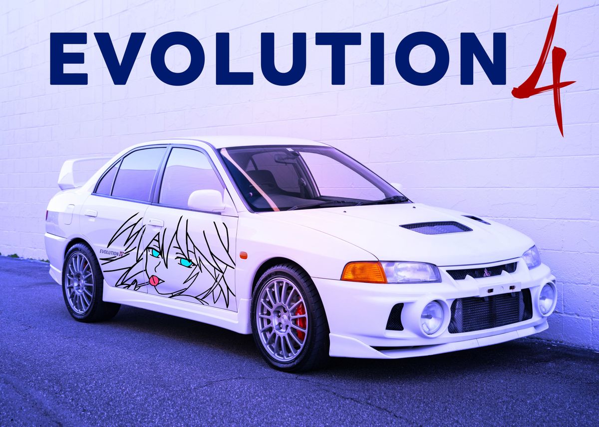 'Lancer Evolution 4 Anime' Poster by Magadire | Displate