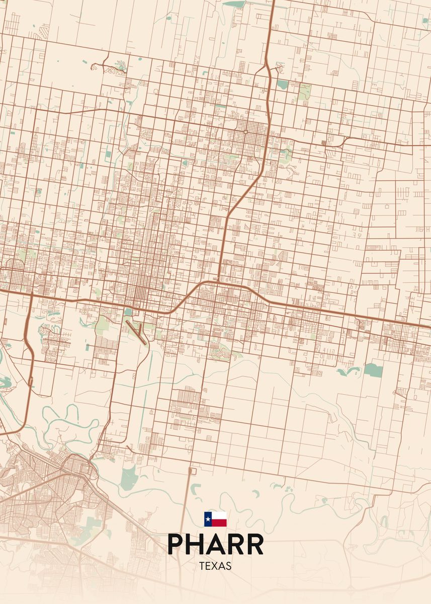 'Pharr TX' Poster, picture, metal print, paint by IMR Designs | Displate