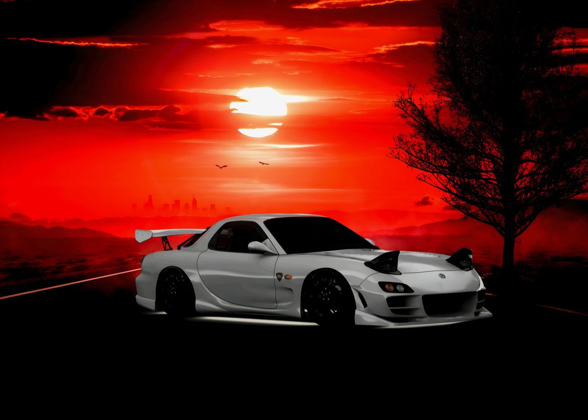 'mazda rx7' Poster by Recca | Displate