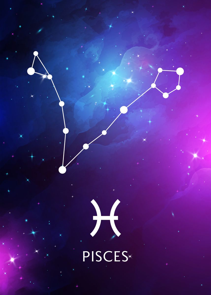 'Constellation Pisces' Poster, picture, metal print, paint by Troy ...