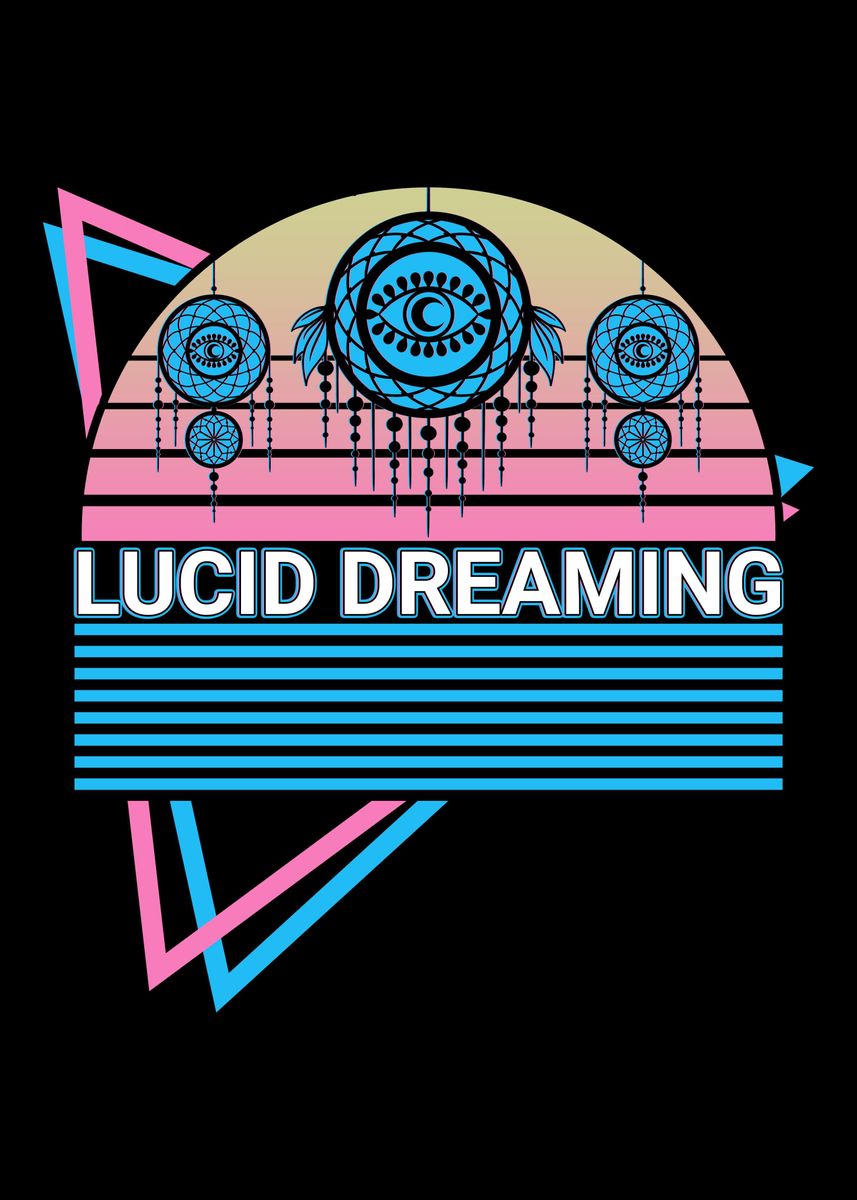 'Lucid Dreaming Retro' Poster, picture, metal print, paint by AestheticAlex | Displate