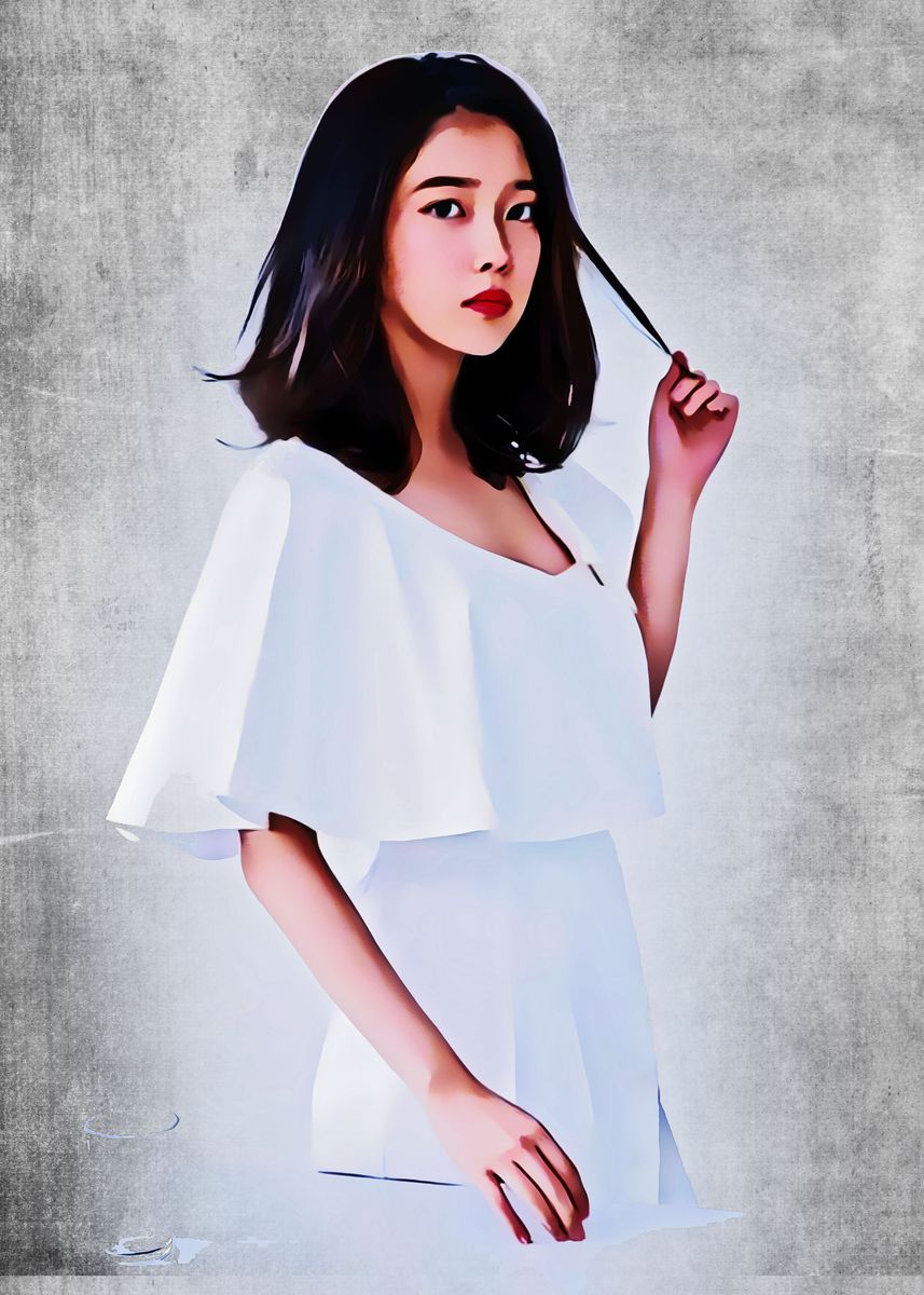 'iu white outfit' Poster, picture, metal print, paint by artofquote ...