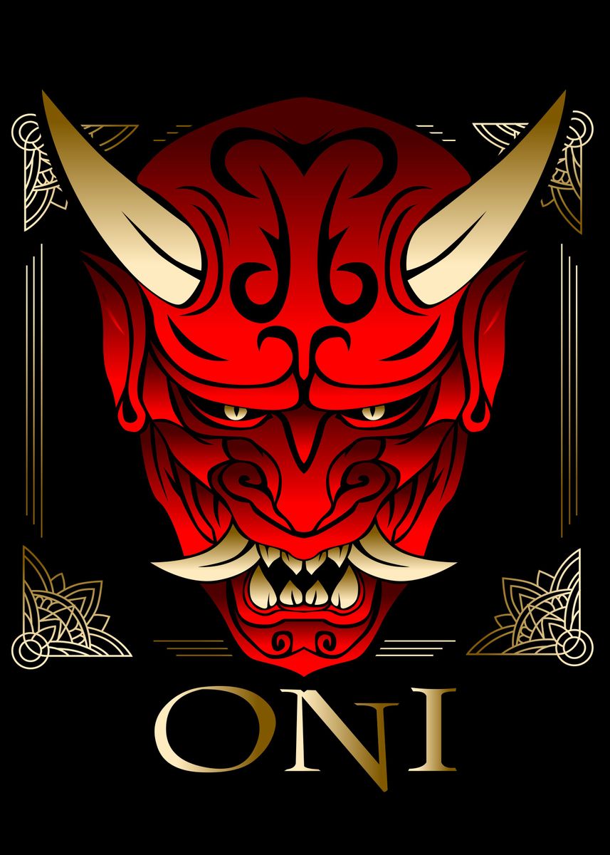 'Oni Japanese' Poster, picture, metal print, paint by ...