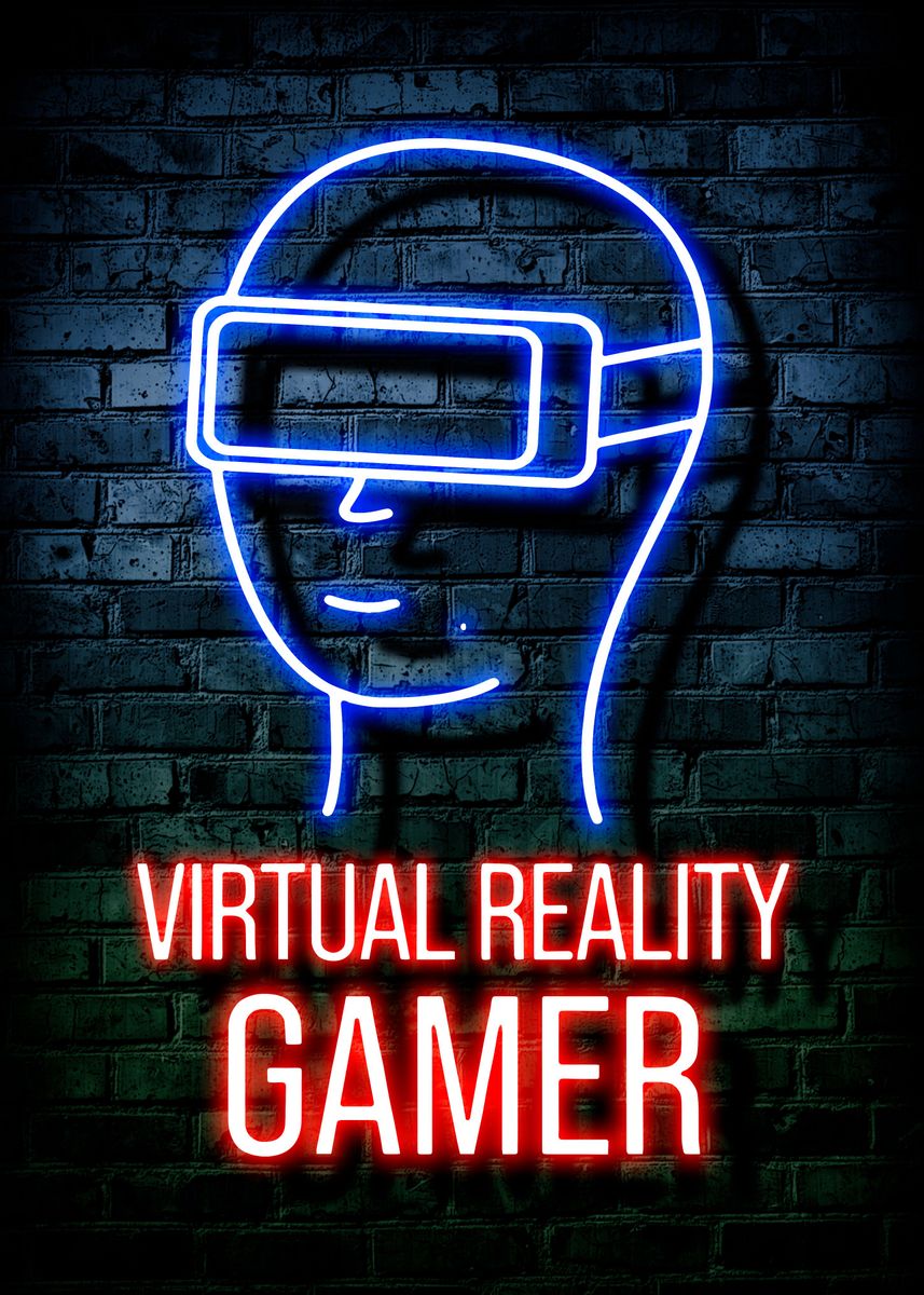 'Virtual Reality Gamer Game' Poster, picture, metal print, paint by ...