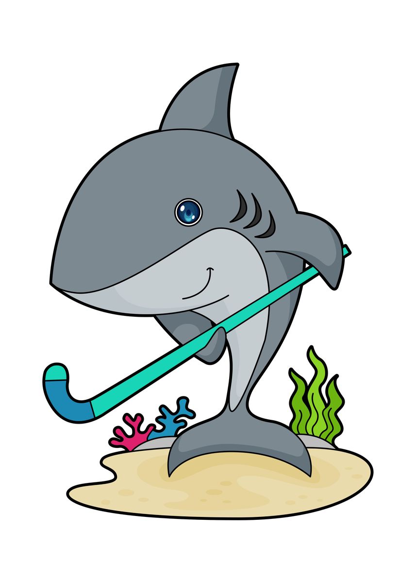 'Shark Hockey Sports' Poster, picture, metal print, paint by Markus ...