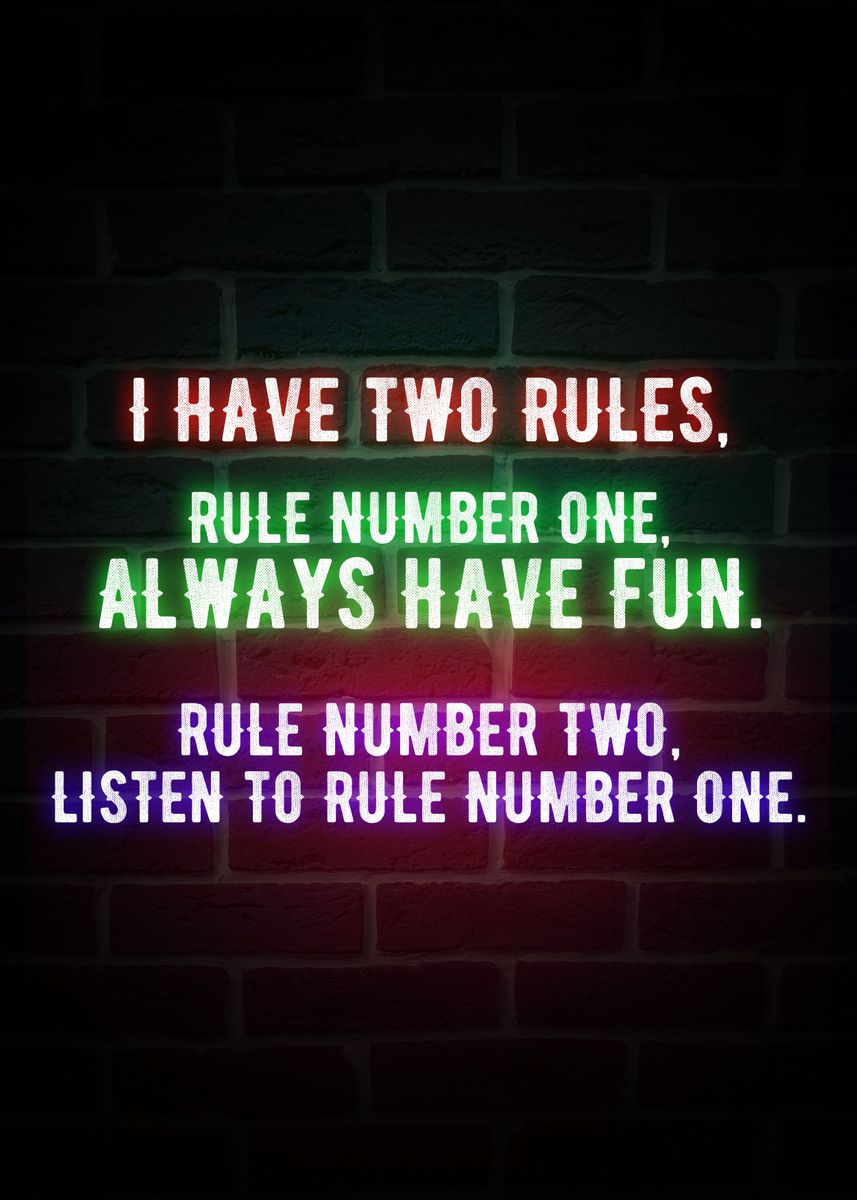 'Funny Rules Of Life' Poster, picture, metal print, paint by Remang ...