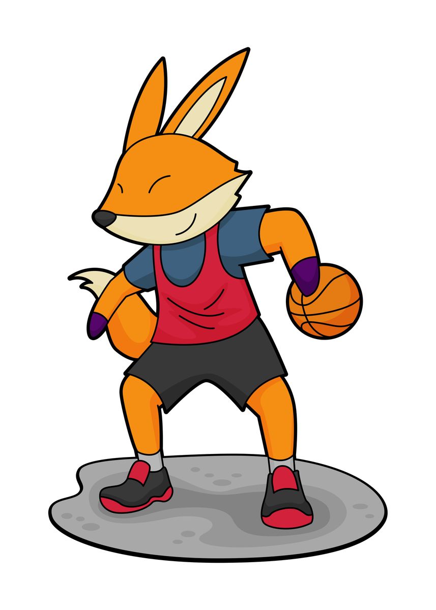 'Fox Basketball' Poster, picture, metal print, paint by Markus Schnabel ...