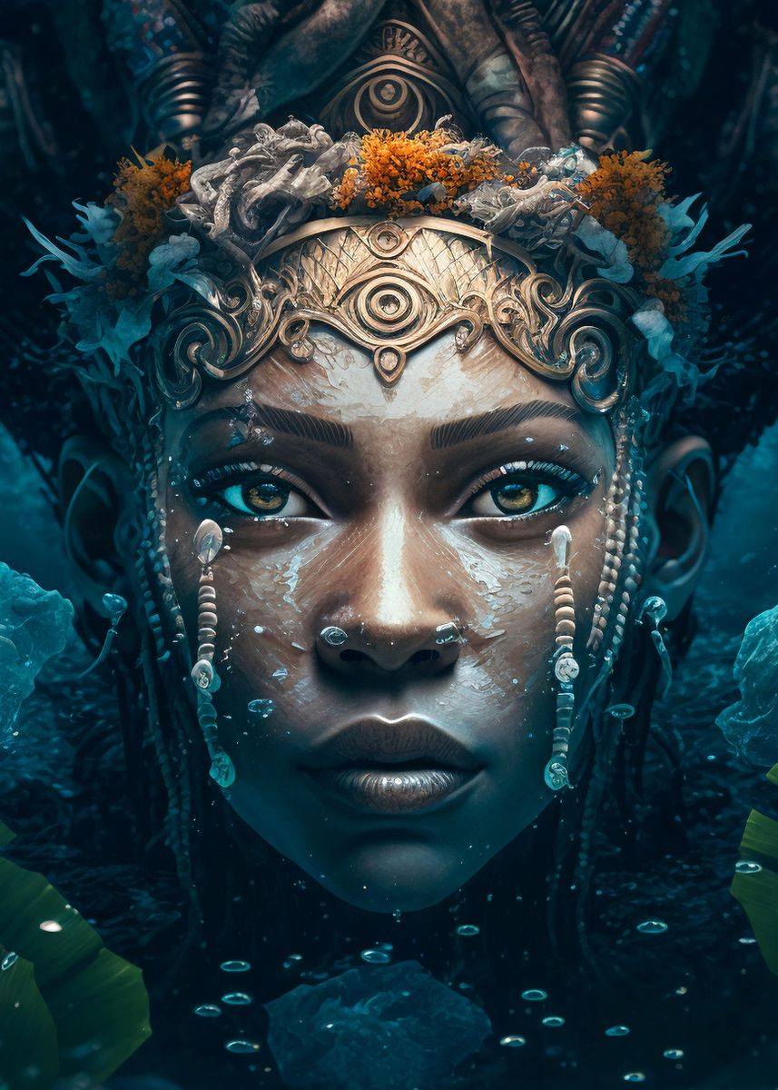 'Underwater Goddess' Poster, picture, metal print, paint by Holzkovic ...