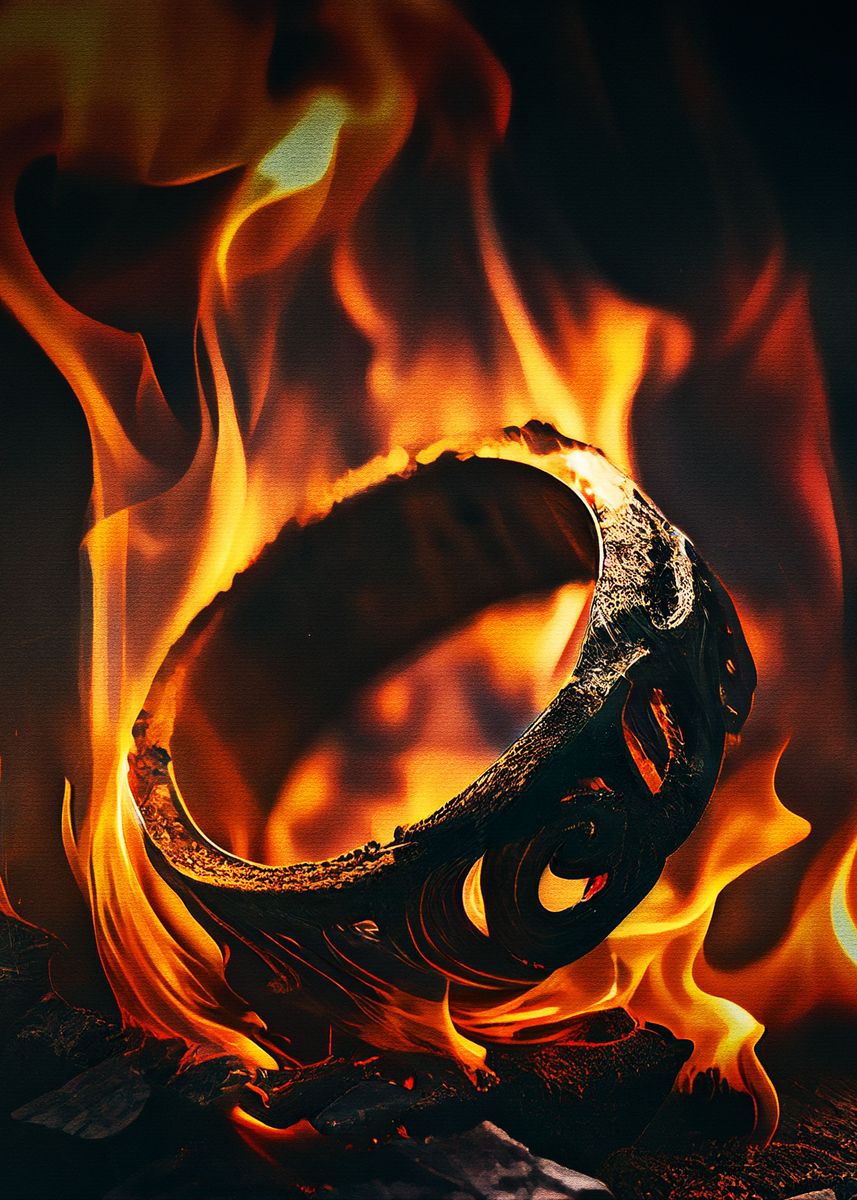 'Burning Ring Cinematic' Poster, picture, metal print, paint by Coffee ...