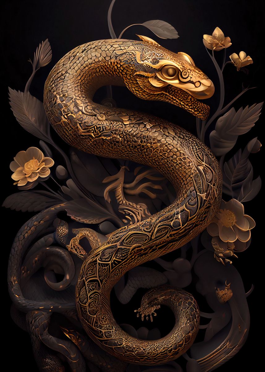 'Golden snake livery' Poster, picture, metal print, paint by Panther ...