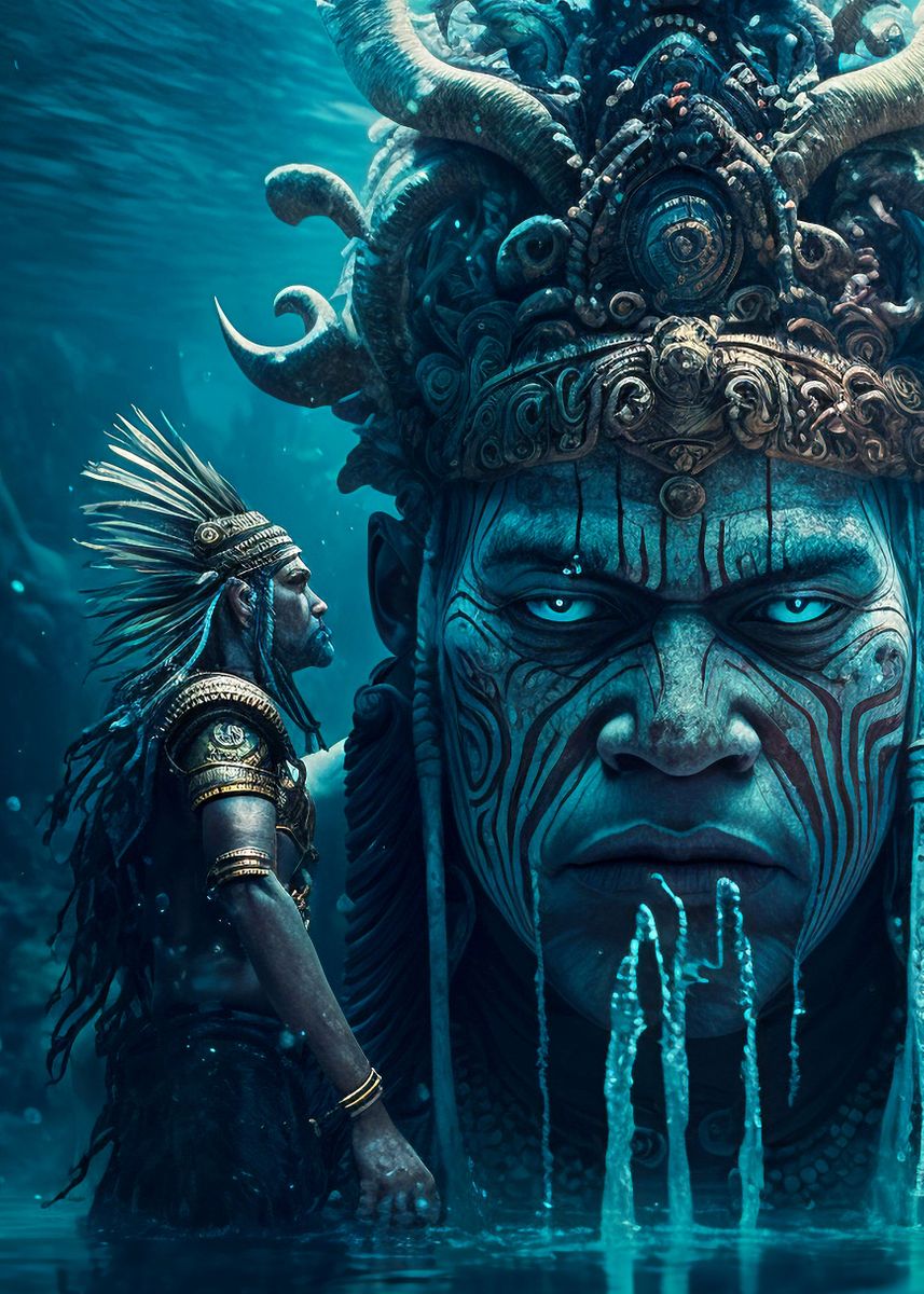 'Underwater God' Poster, picture, metal print, paint by Holzkovic ...