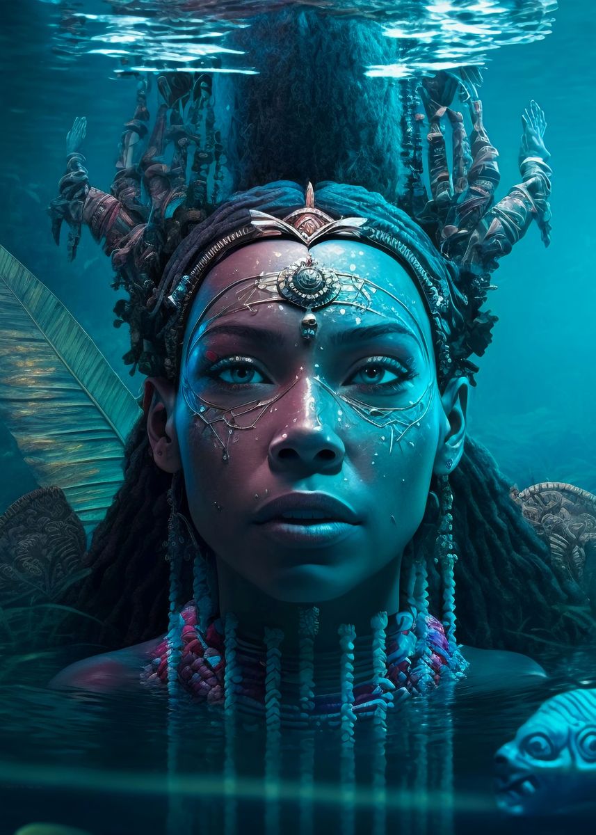 'Underwater Goddess 2' Poster, picture, metal print, paint by Holzkovic ...