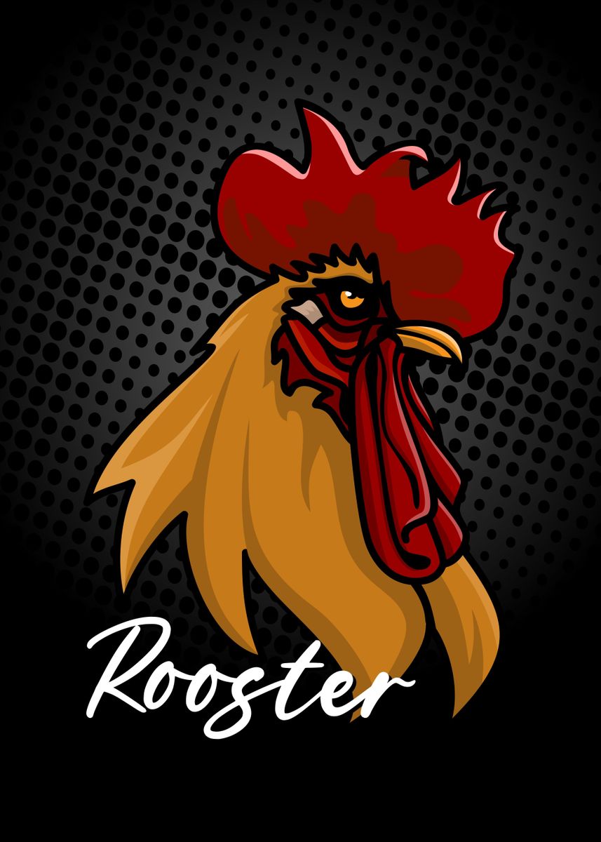 'ROOSTER' Poster, picture, metal print, paint by SoBo | Displate