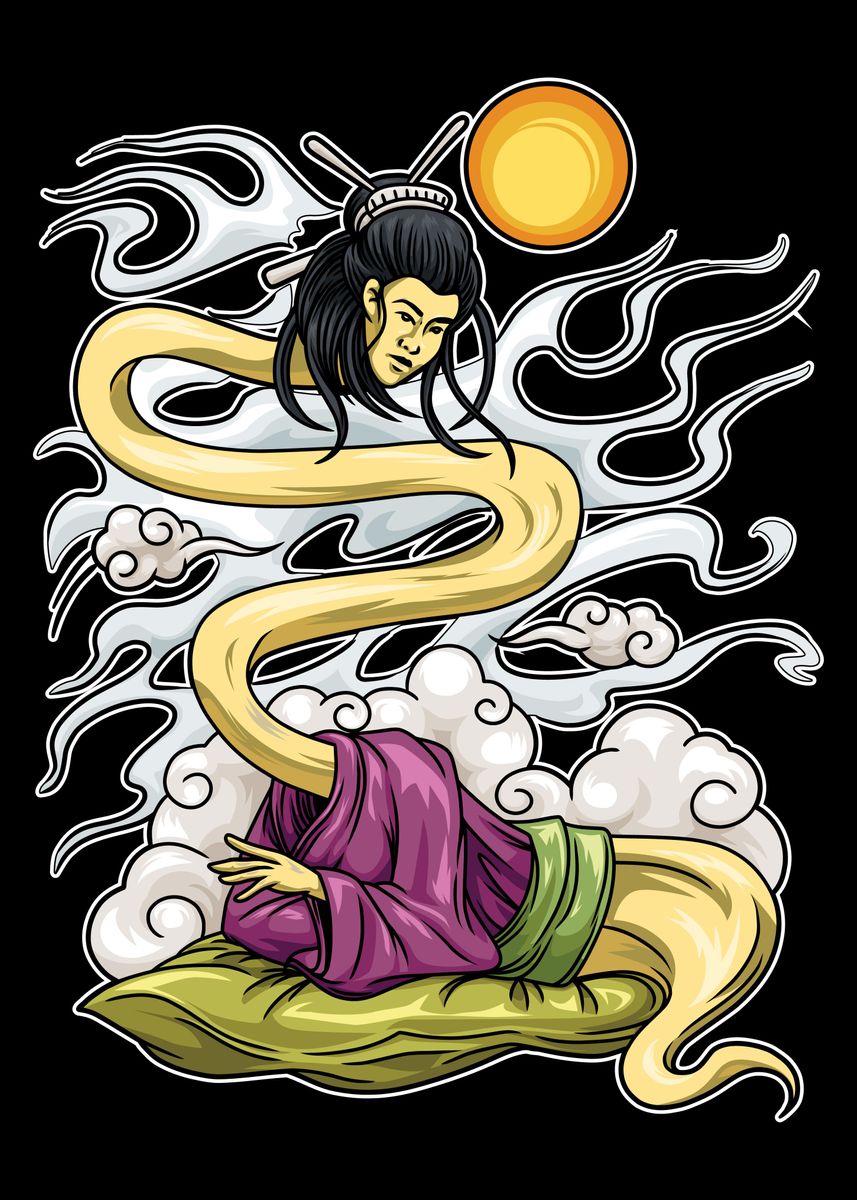 'Nukekubi Japanese Ghost' Poster, picture, metal print, paint by hendra ...