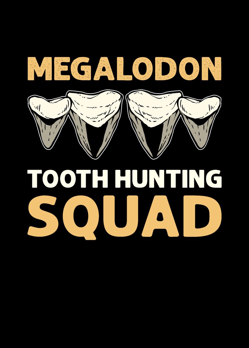 'Megalodon Tooth Hunting' Poster, picture, metal print, paint by Fabian ...