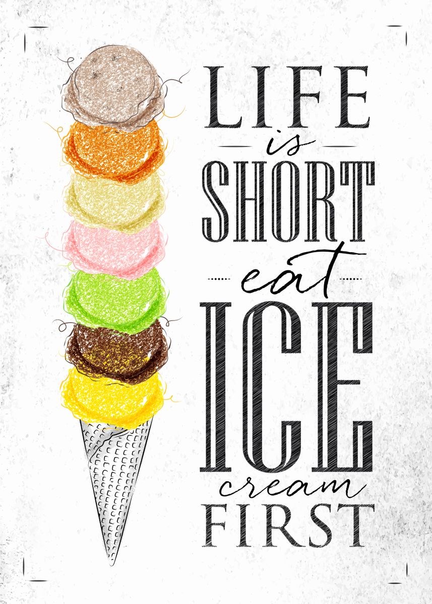 'Ice cream cone' Poster, picture, metal print, paint by anna42f | Displate