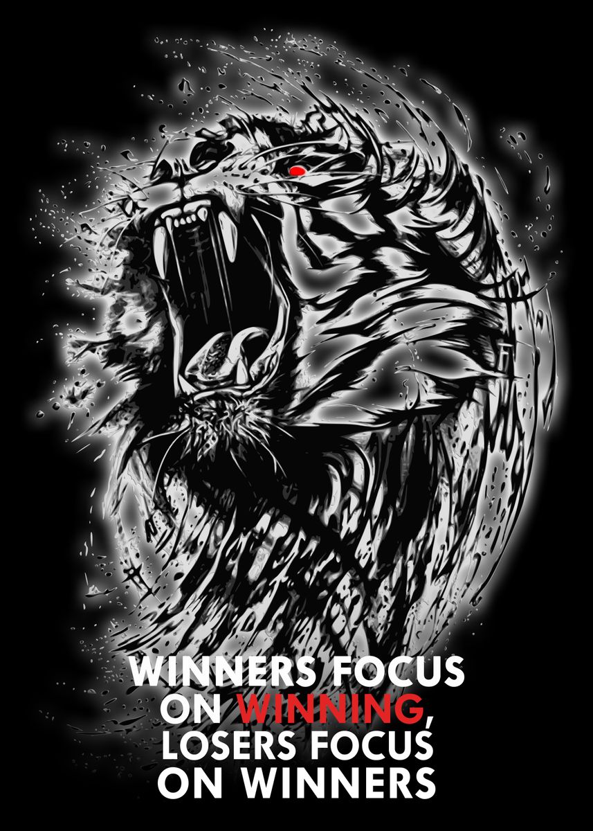 'Winners Focus On Winning' Poster, picture, metal print, paint by Van ...