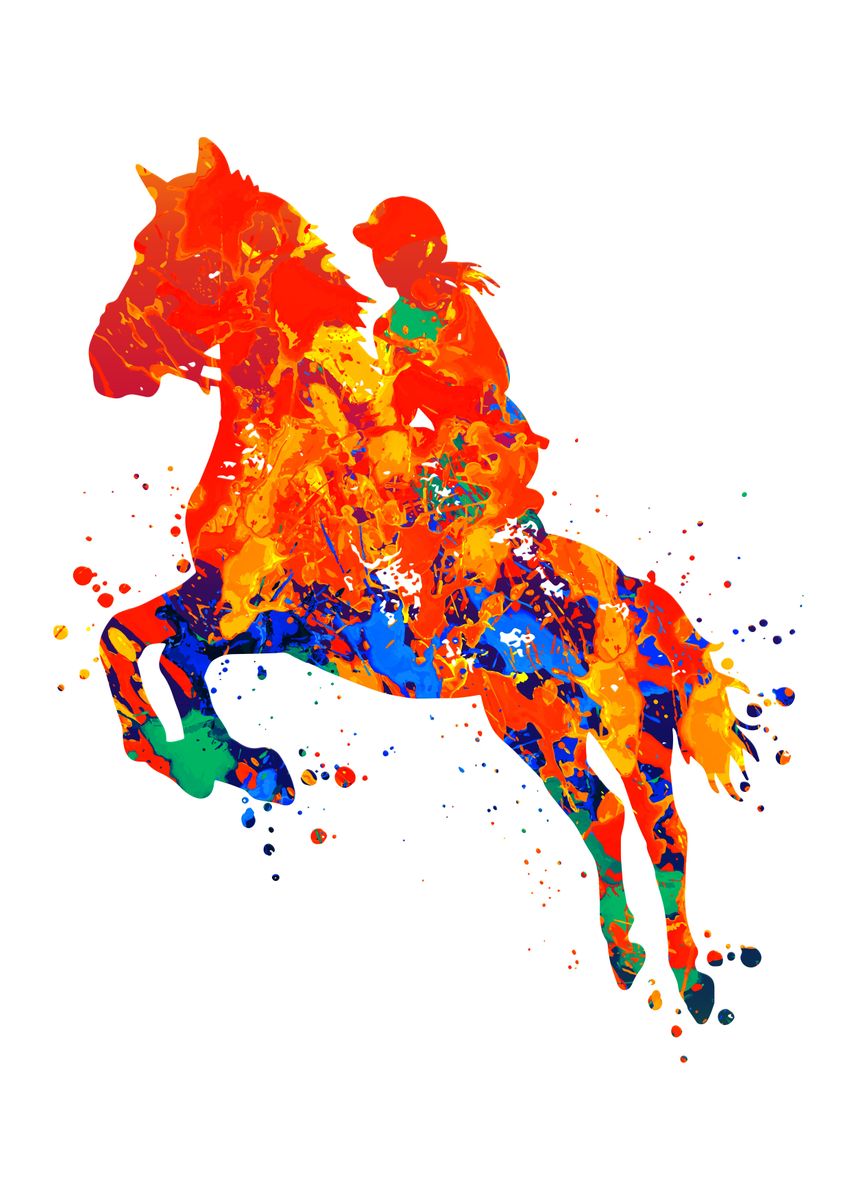 'Horse Rider Gift' Poster, picture, metal print, paint by Dalton Joyce ...