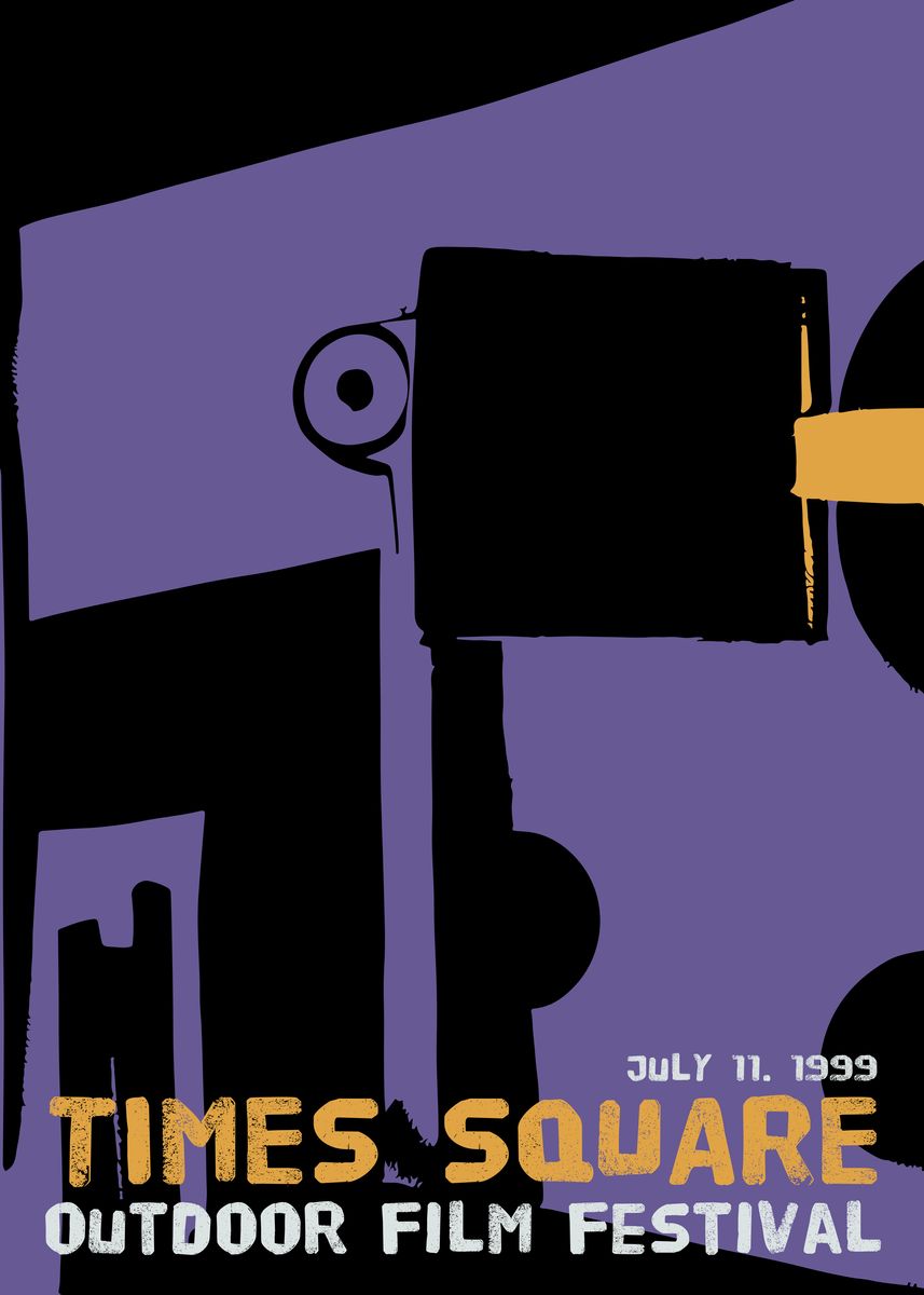 'Times Square Film Festival' Poster, picture, metal print, paint by BluePinkPanther | Displate