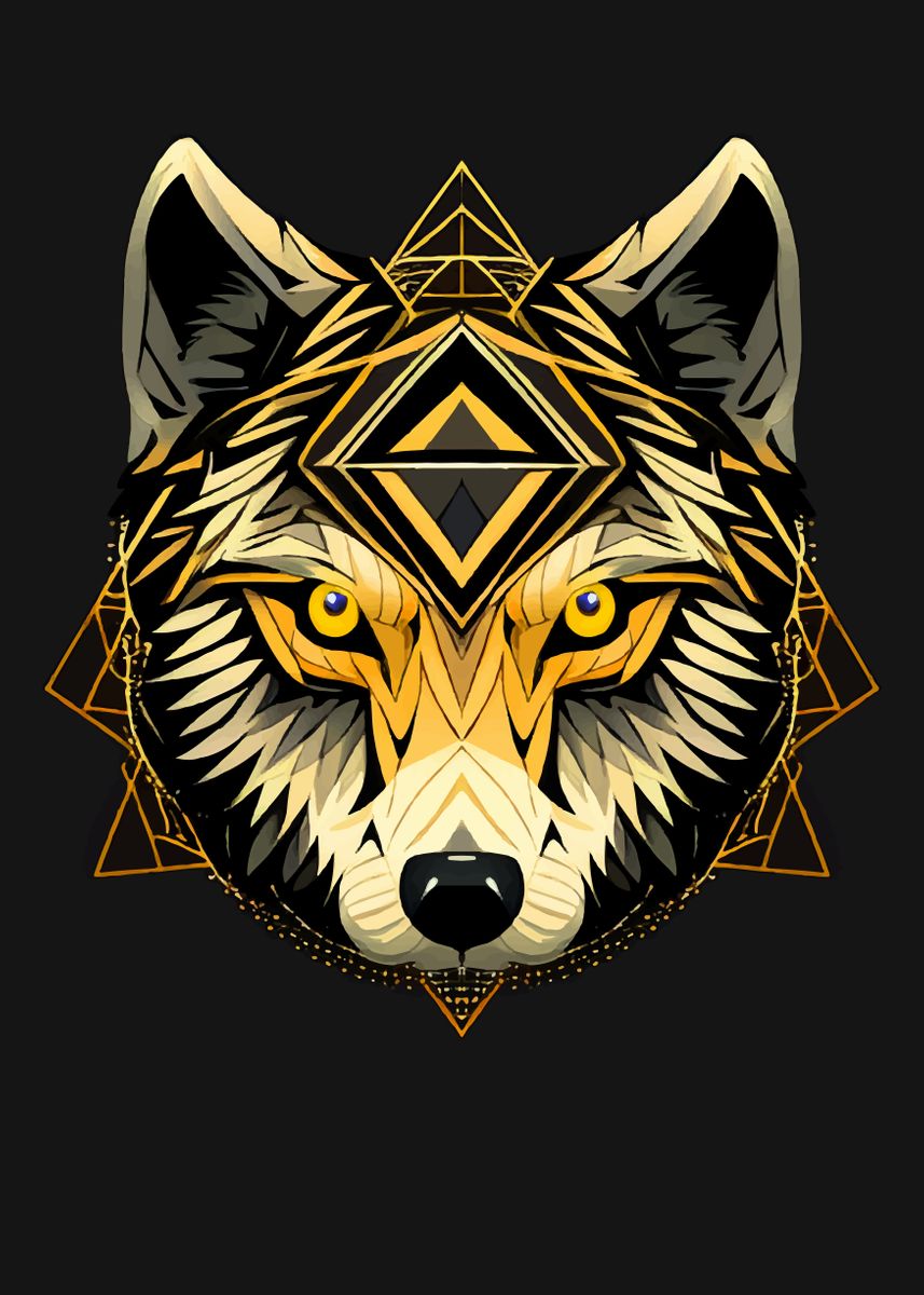 'Geometric animal Wolf' Poster by MasterHead | Displate