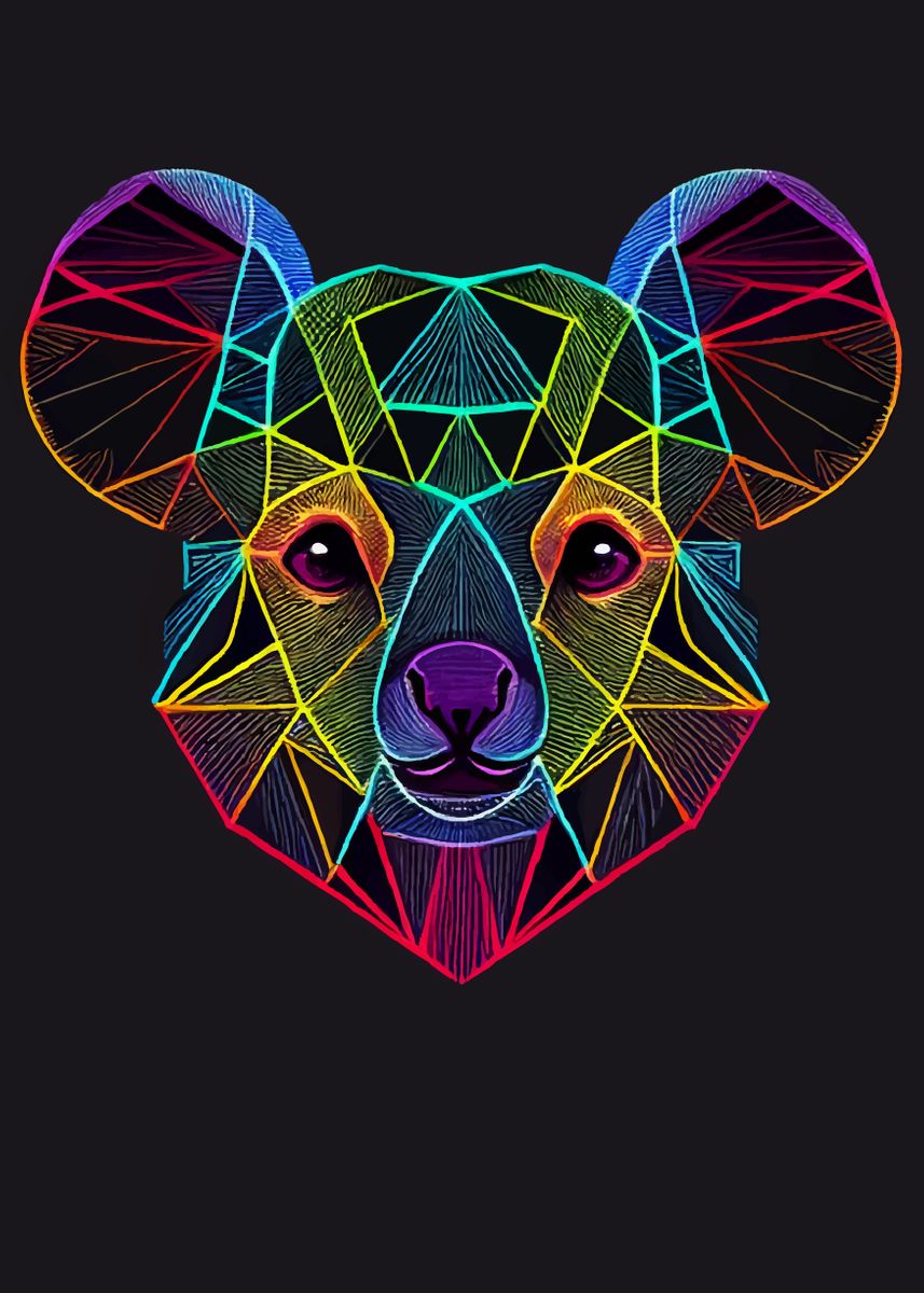 'Geometric animal Koala' Poster, picture, metal print, paint by ...