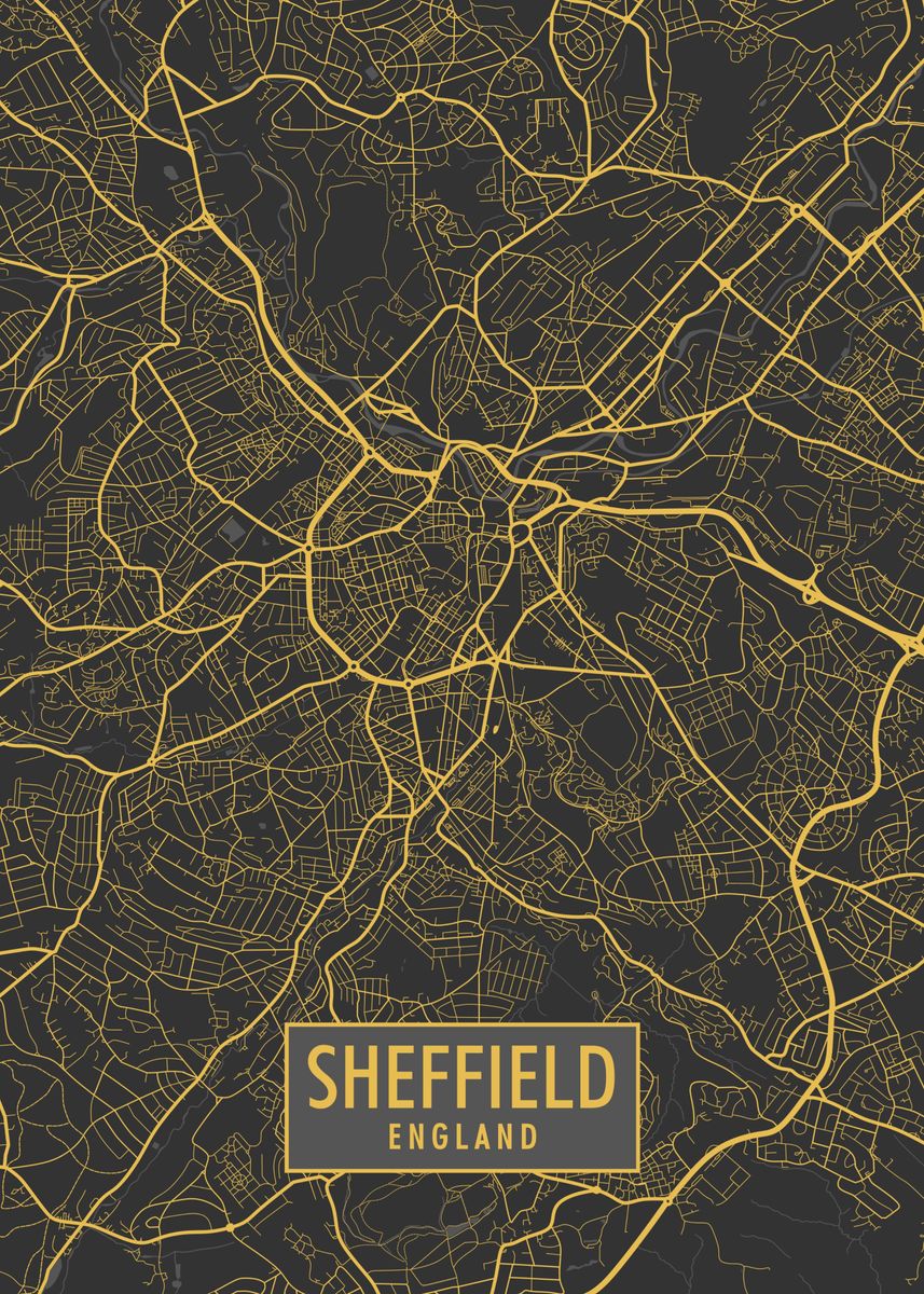 'Sheffield' Poster, picture, metal print, paint by Miracle Studio ...
