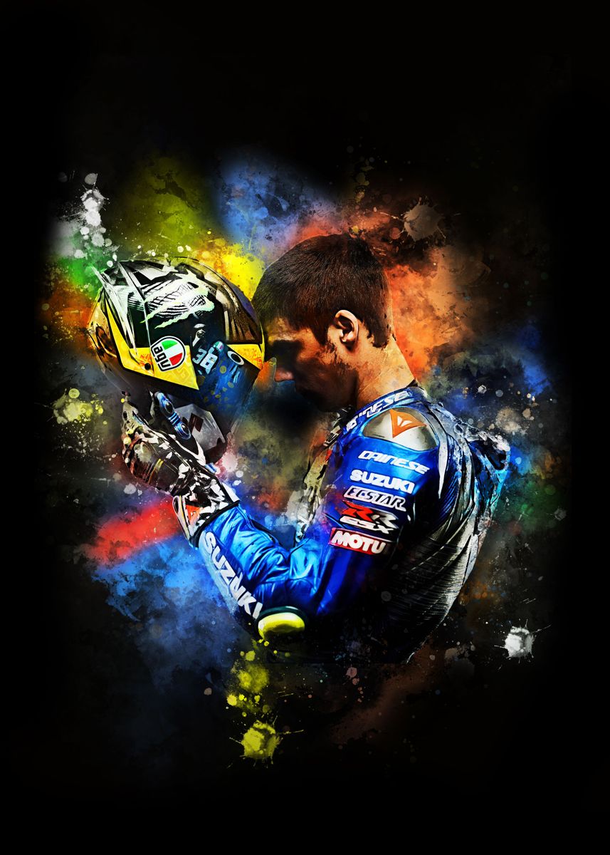'Alex Rins' Poster, picture, metal print, paint by Dat Luong | Displate