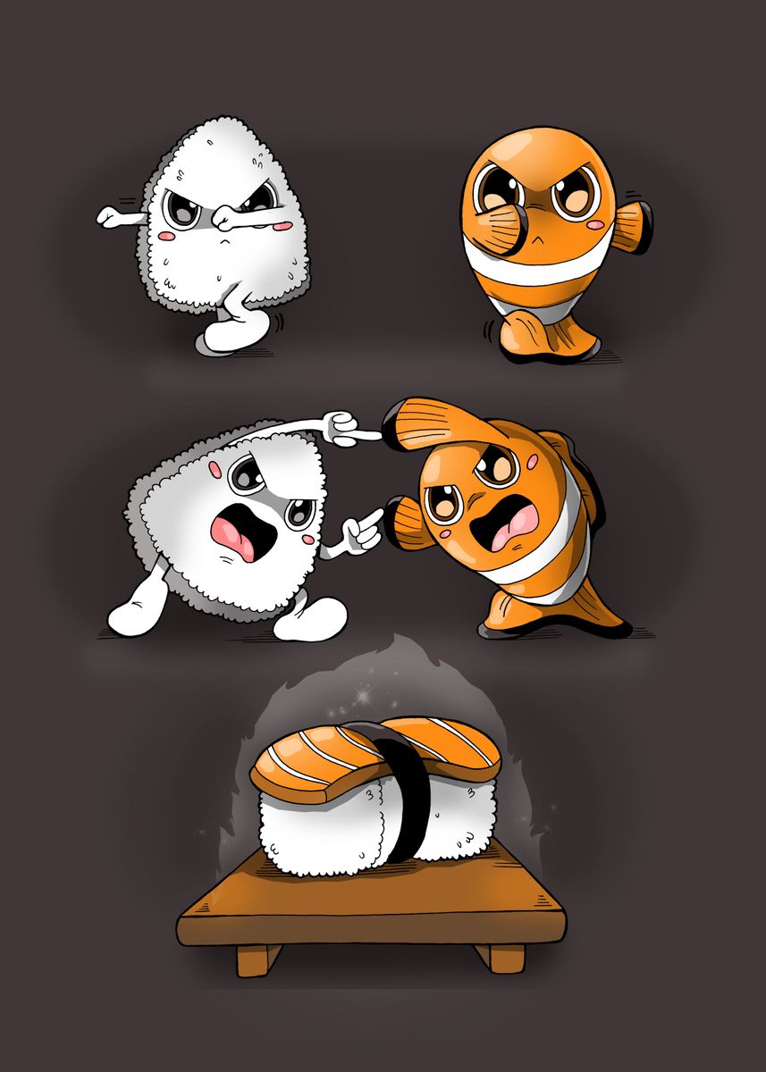 'Sushi Fusion' Poster, picture, metal print, paint by Valentina Fabbri ...