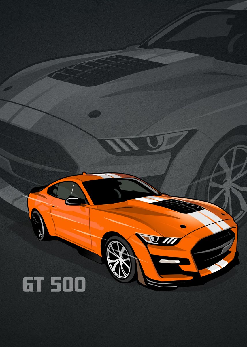 'car illustration gt 500' Poster, picture, metal print, paint by ...