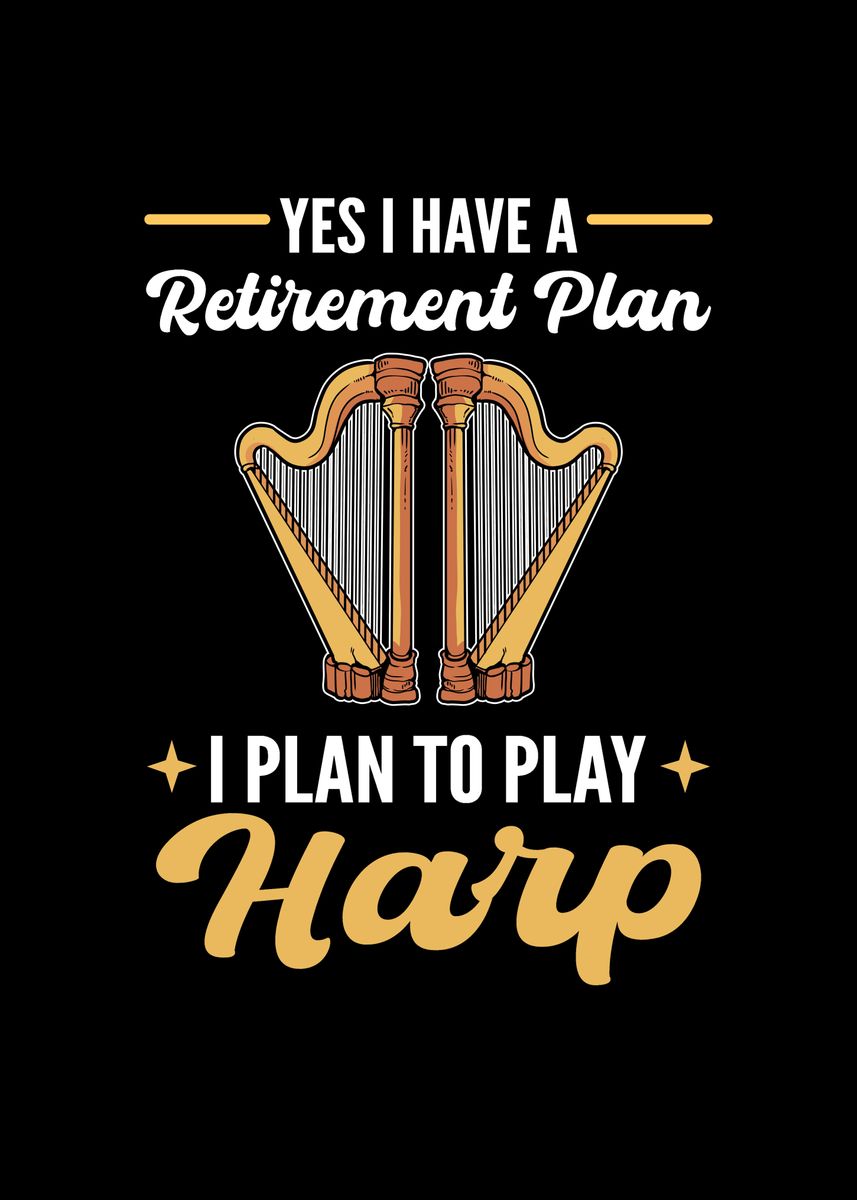 'Harpist Retirement' Poster, picture, metal print, paint by Fabian El ...