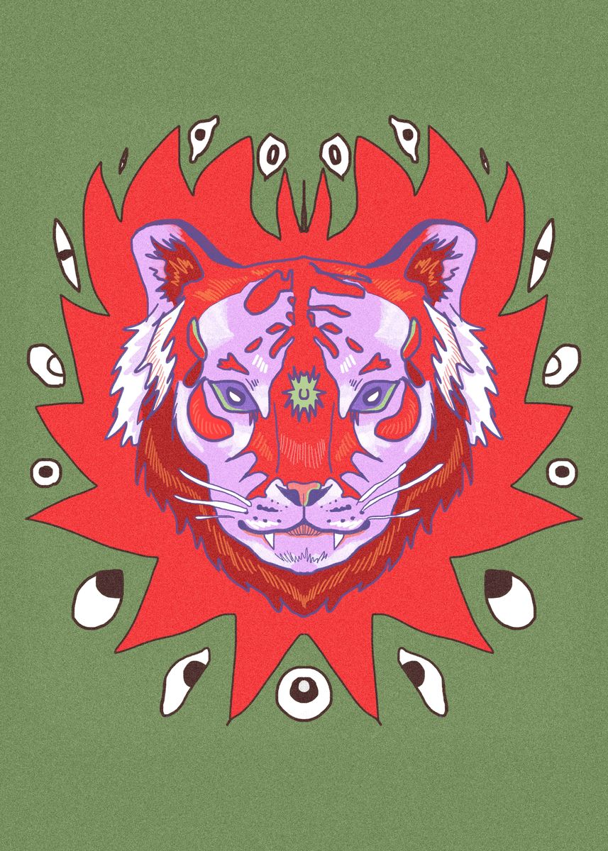 'Tiger guardian' Poster, picture, metal print, paint by nevenasloth ...