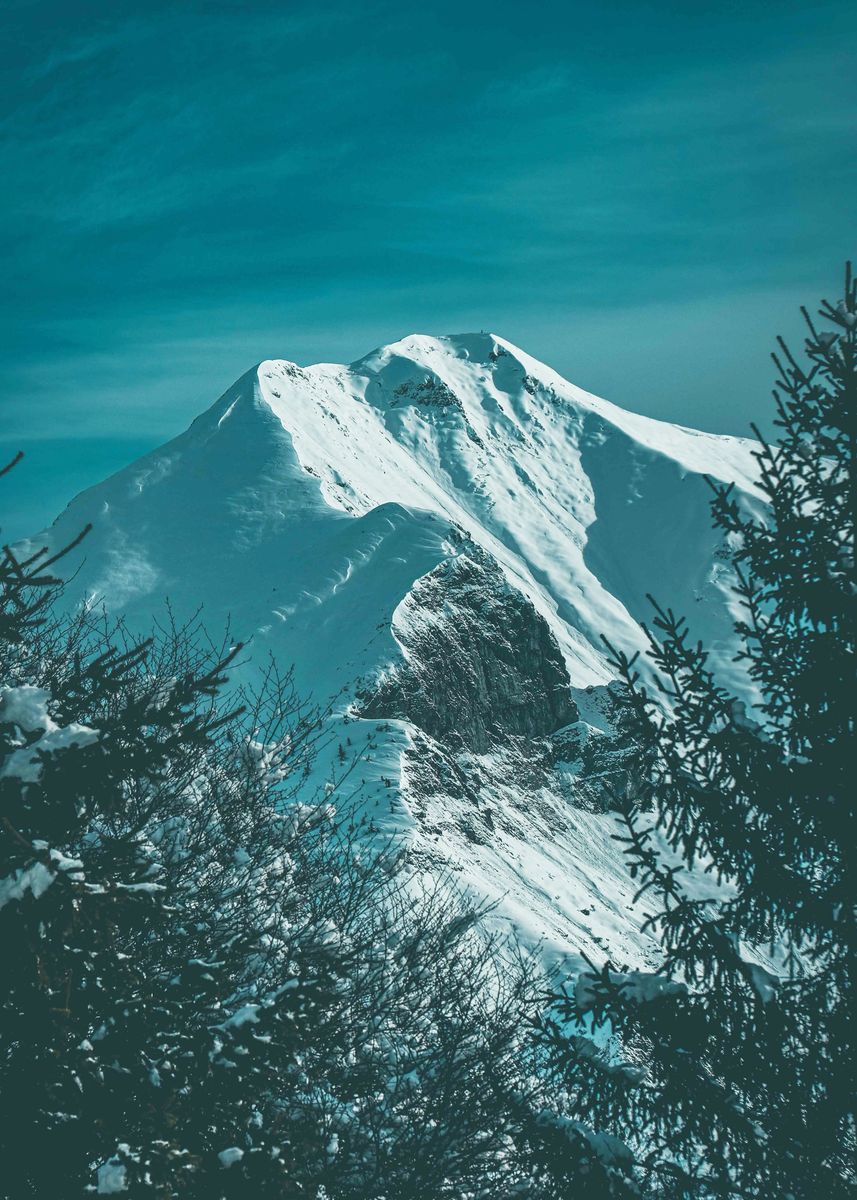 'SNOW MOUNTAIN' Poster, picture, metal print, paint by LuckStory | Displate