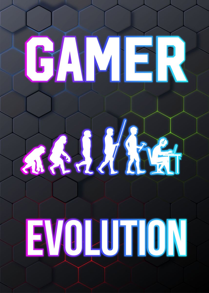 'gamer evolution' Poster, picture, metal print, paint by Top Collection ...