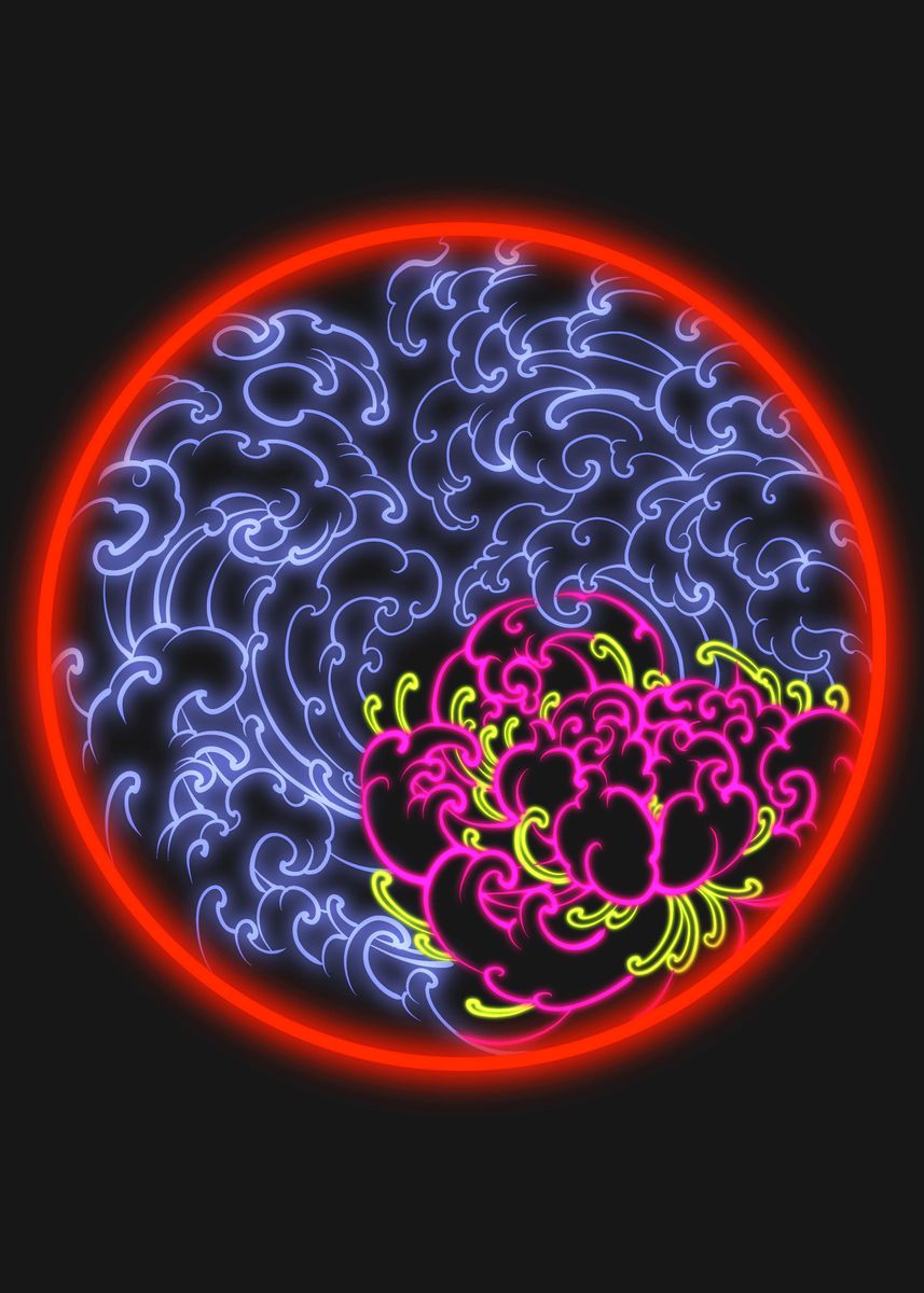 'Retro sakura japanese wave' Poster by Faridz Artwork | Displate