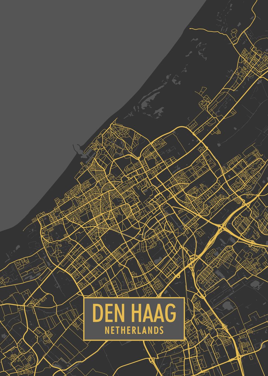 'Den Haag' Poster, picture, metal print, paint by Miracle Studio | Displate