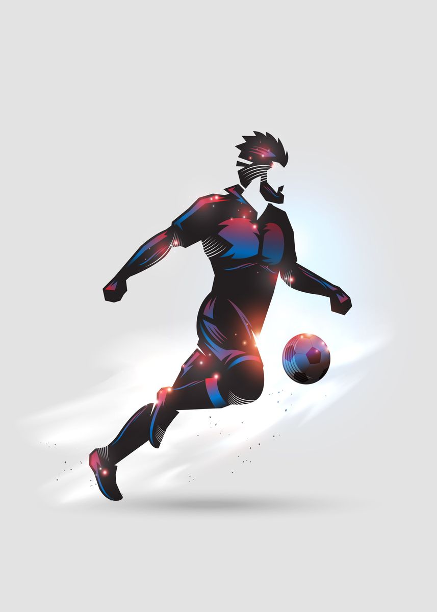 'Soccer quick dribbling' Poster, picture, metal print, paint by Cao Thi ...