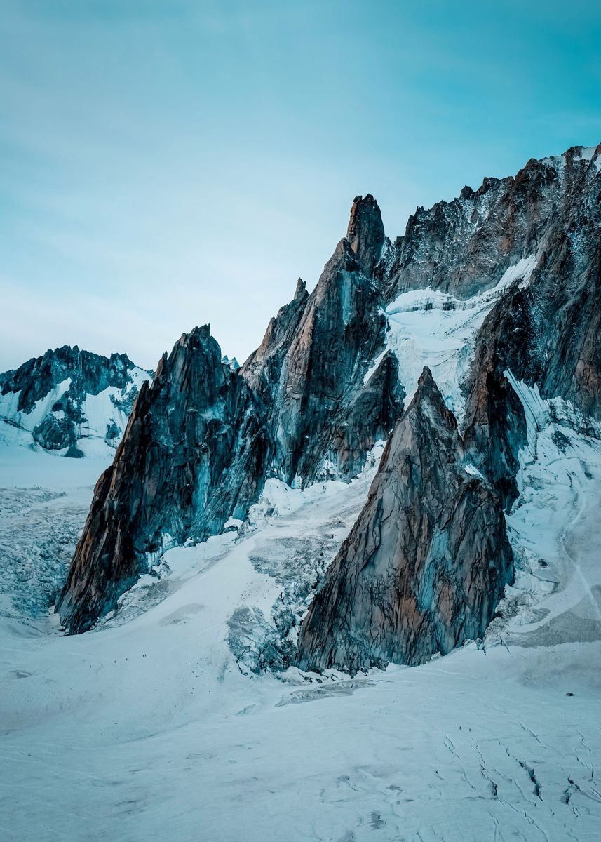 'SNOW MOUNTAIN' Poster, picture, metal print, paint by LuckStory | Displate
