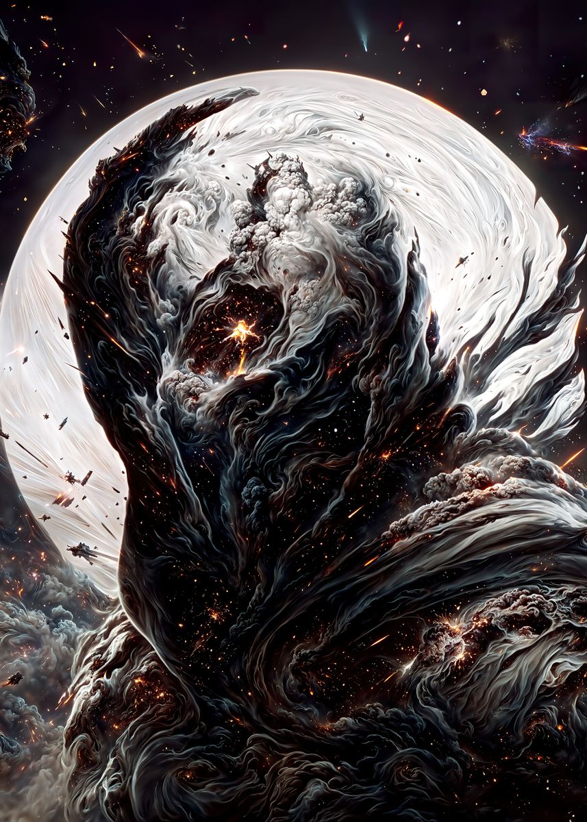 'The moon titan' Poster, picture, metal print, paint by DVArt | Displate