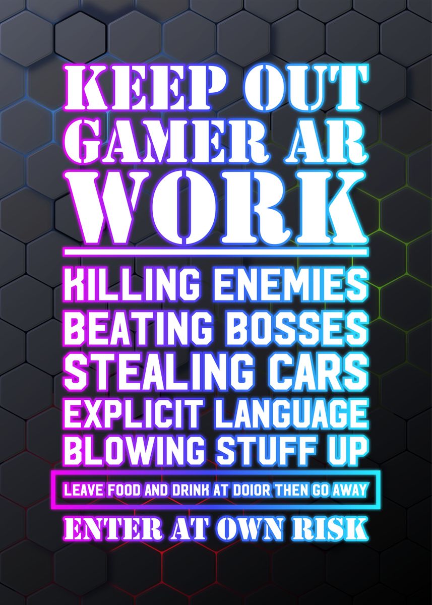 'gamer at work' Poster, picture, metal print, paint by Top Collection ...