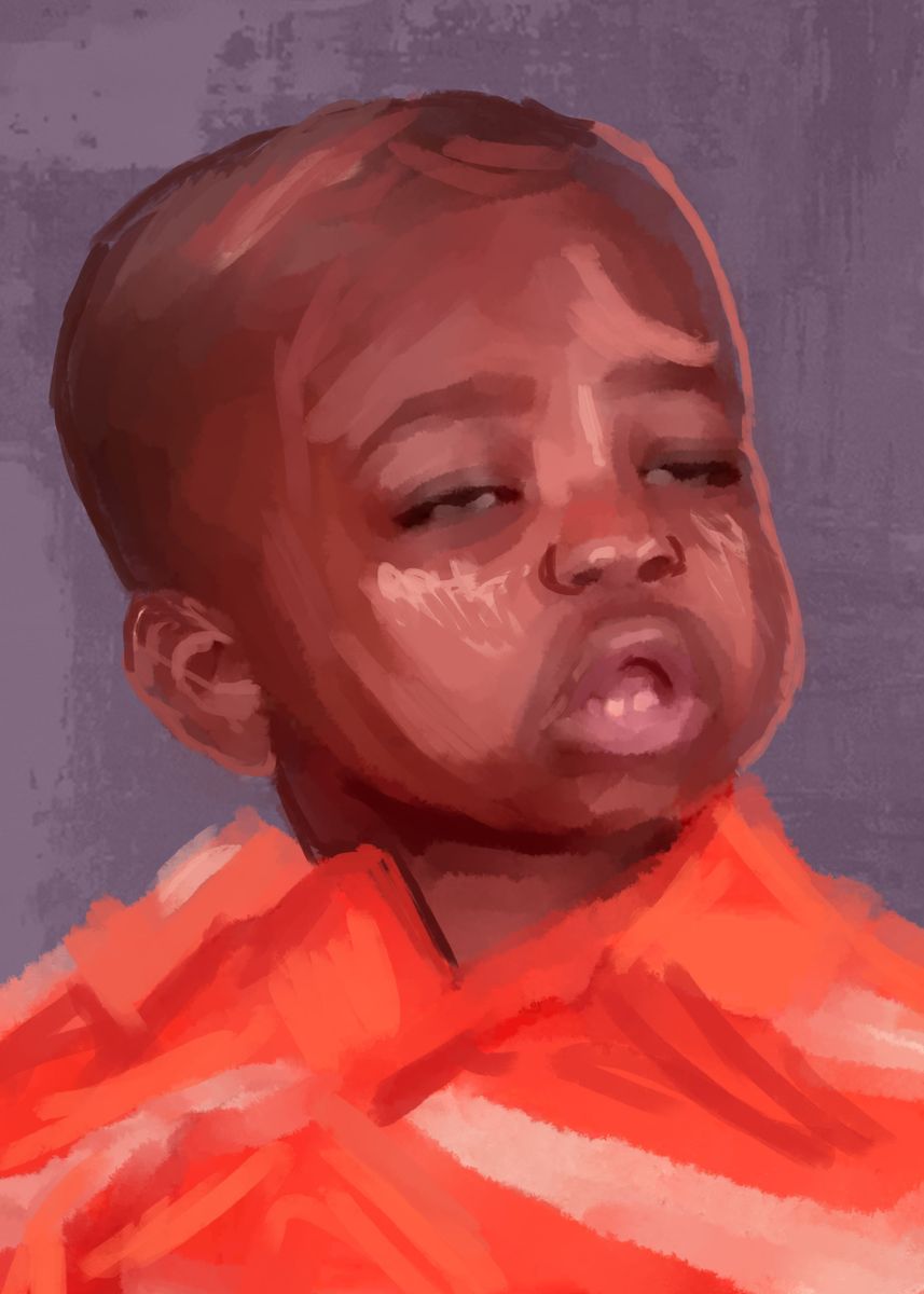 'memes sleepy baby' Poster, picture, metal print, paint by Nader Asmar ...