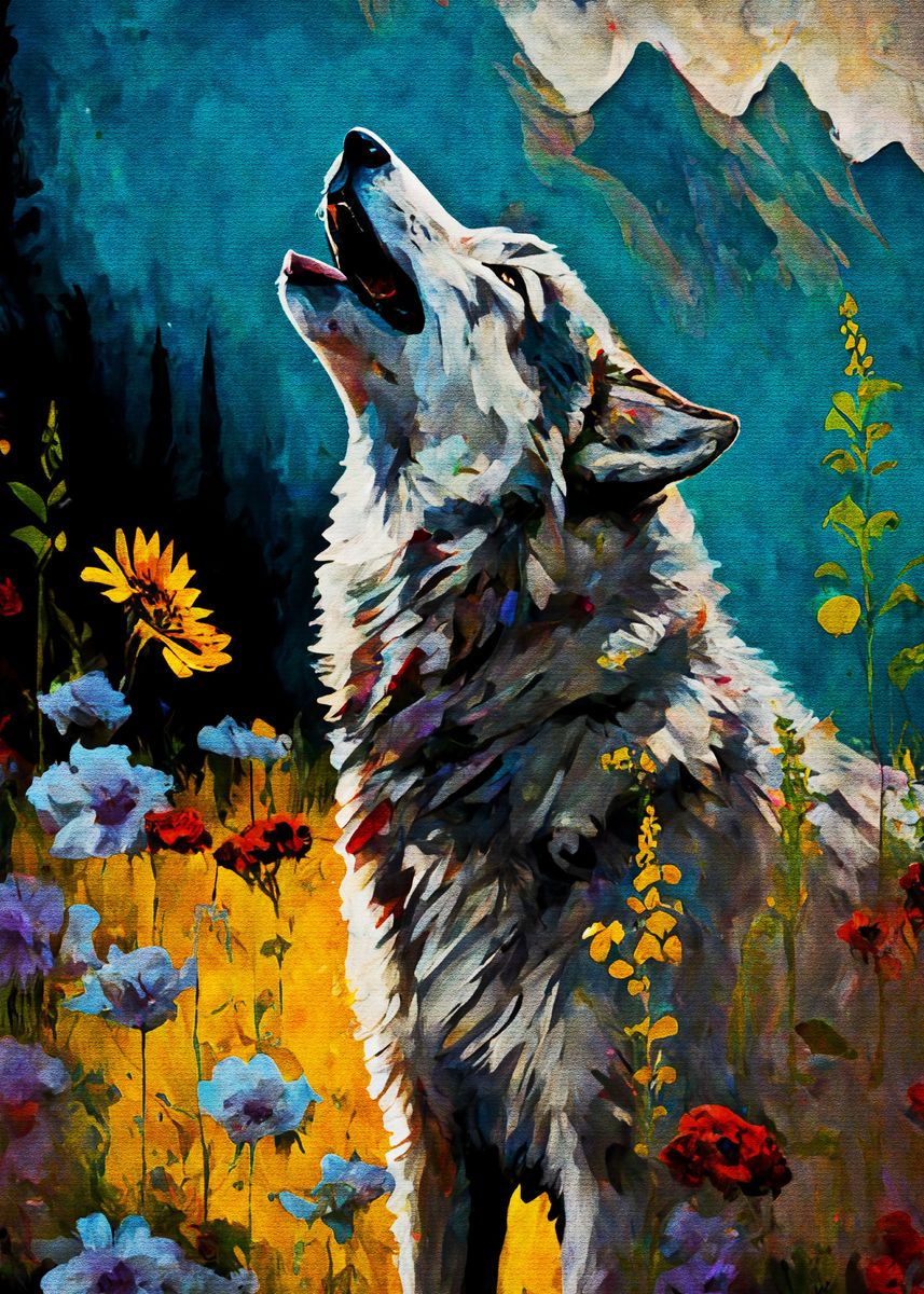 'Paint Wolf' Poster, picture, metal print, paint by Muh Asdar | Displate