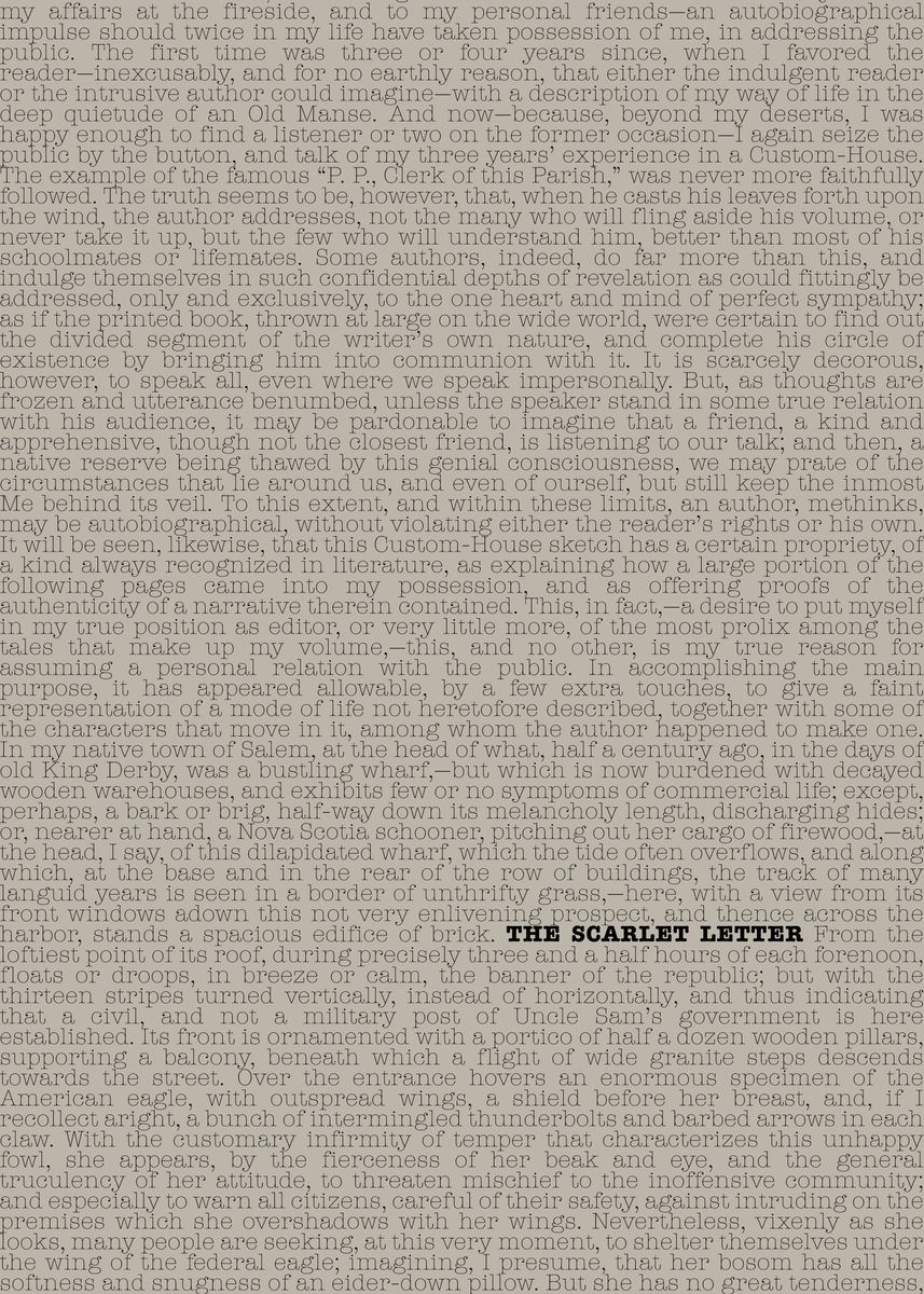 'The Scarlet Letter Text' Poster, picture, metal print, paint by Design ...