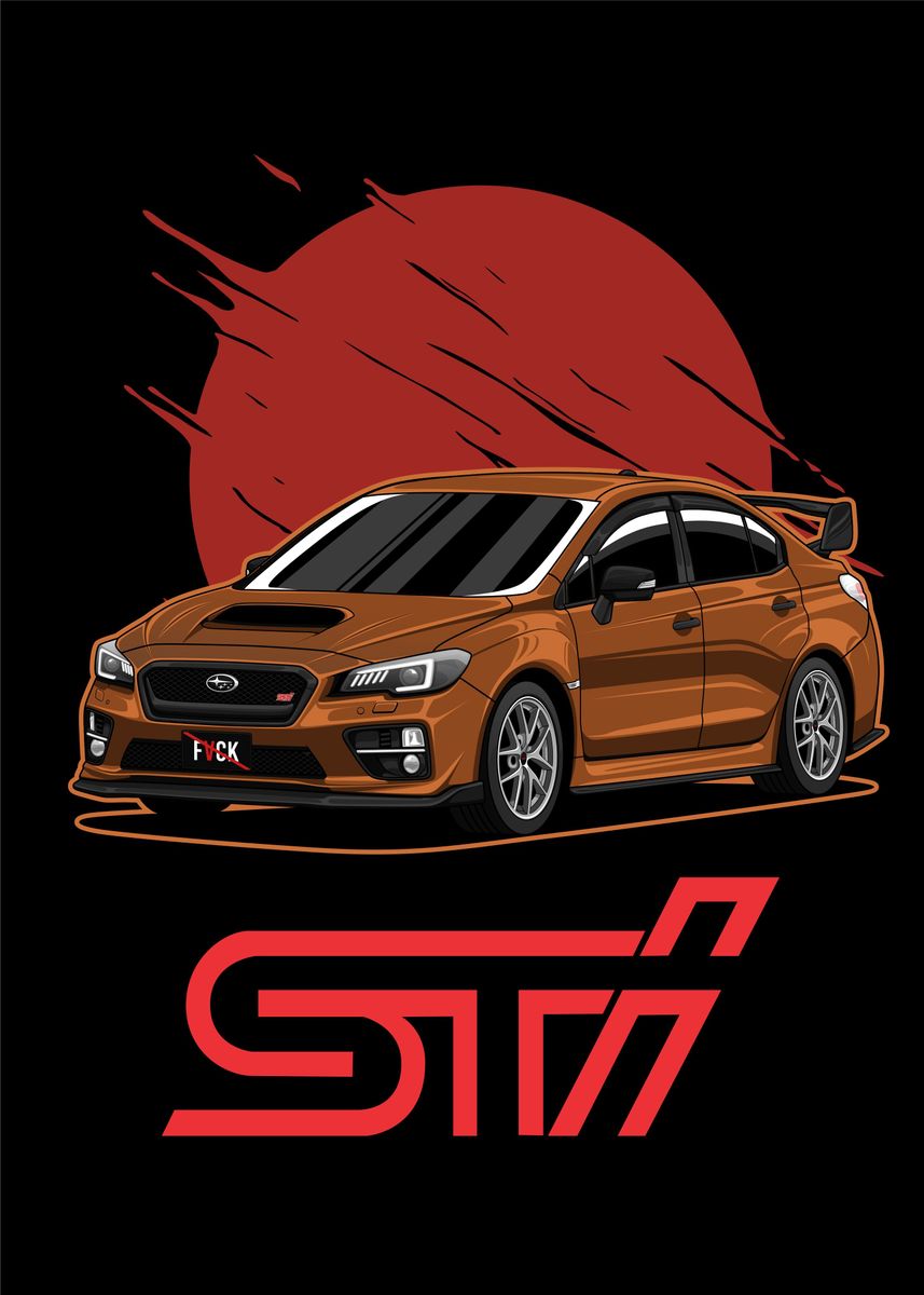 'Subaru Impreza WRX STI 1' Poster, picture, metal print, paint by Heru ...