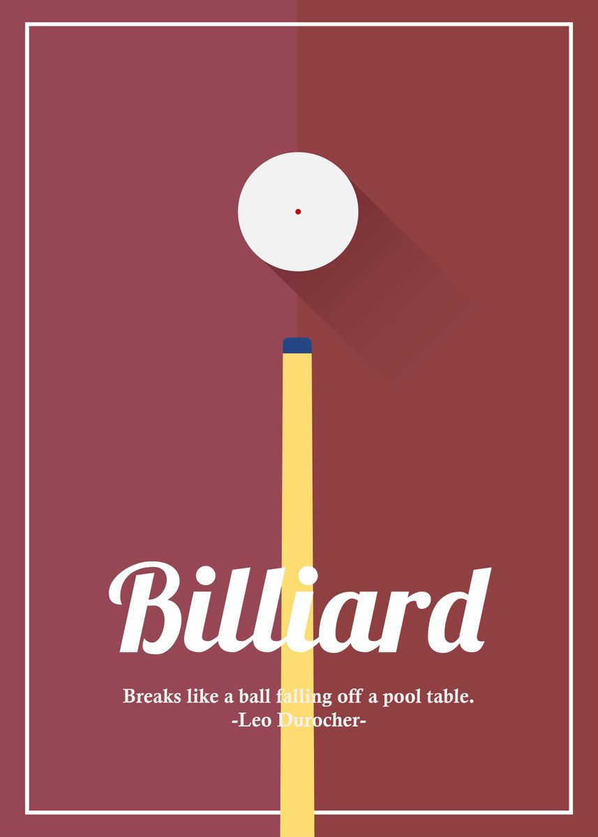'Billiard quotes' Poster, picture, metal print, paint by fay list.art ...