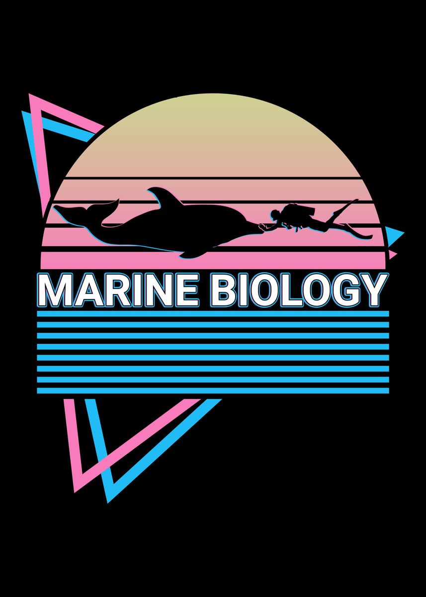 'Marine Biology Retro' Poster, picture, metal print, paint by ...