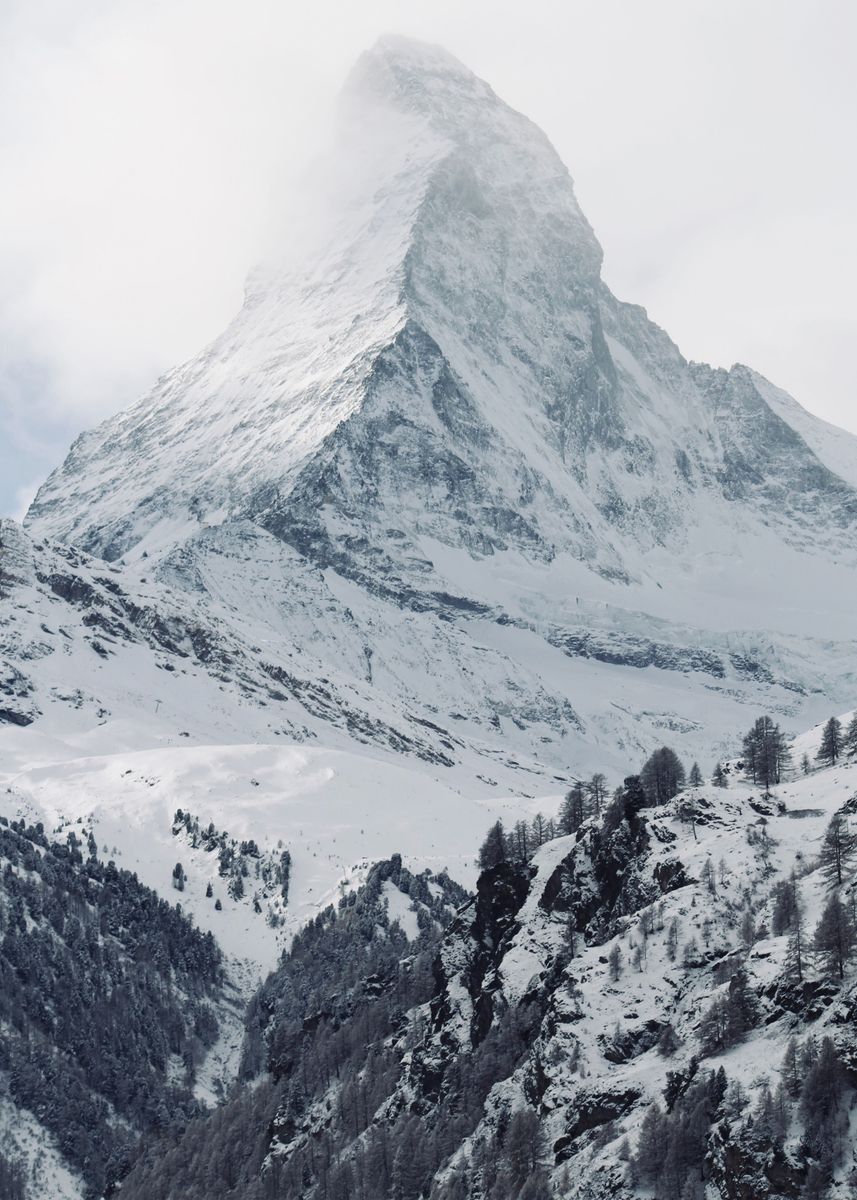 'SNOW MOUNTAIN' Poster, picture, metal print, paint by LuckStory | Displate