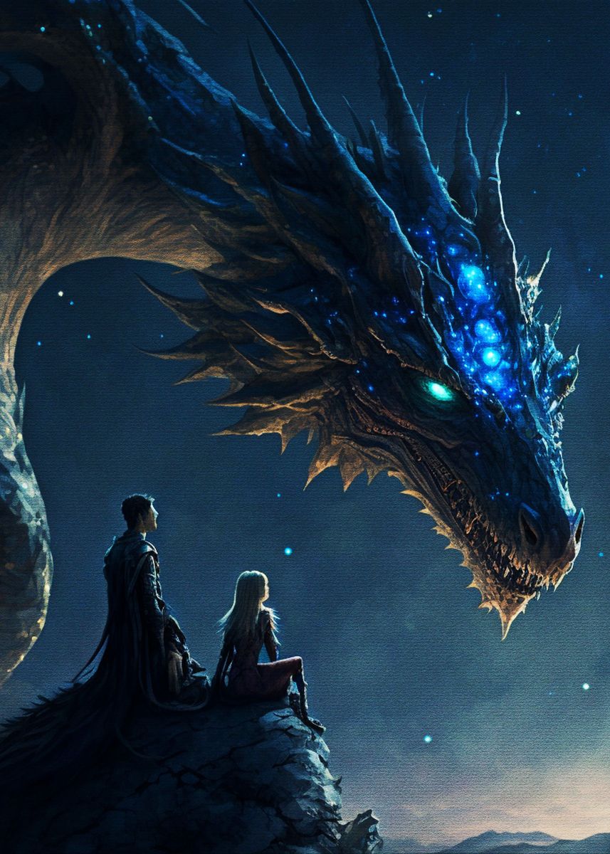 'Blue Dragon Appearance' Poster, picture, metal print, paint by Muh Asdar | Displate