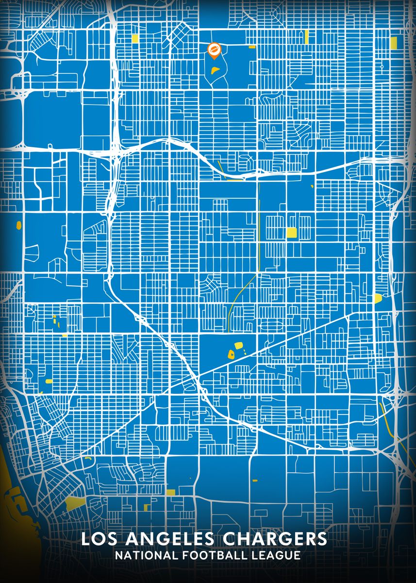 'Los Angeles Chargers' Poster, picture, metal print, paint by Yates ...