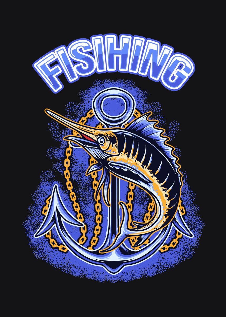 'marlin fishing summer' Poster, picture, metal print, paint by ...